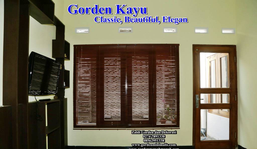 Tirai Gorden Kayu wooden blind krey kayu horizontal blind ...