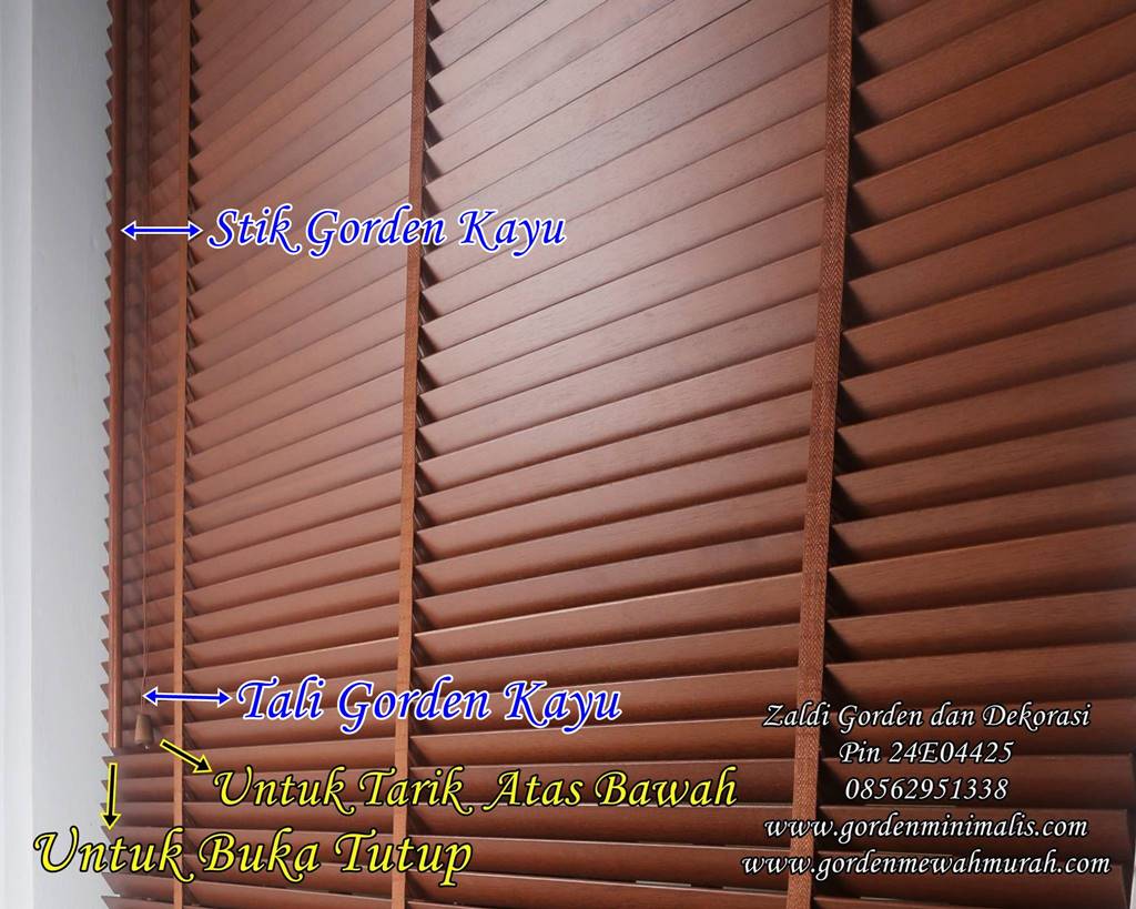 Tirai Gorden Kayu wooden blind krey kayu horizontal blind ...